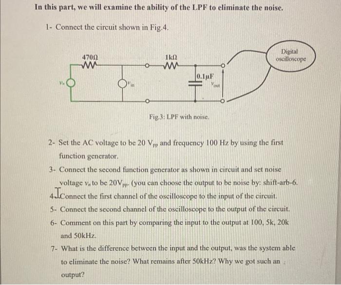 Solved In this part, we will examine the ability of the LPF | Chegg.com