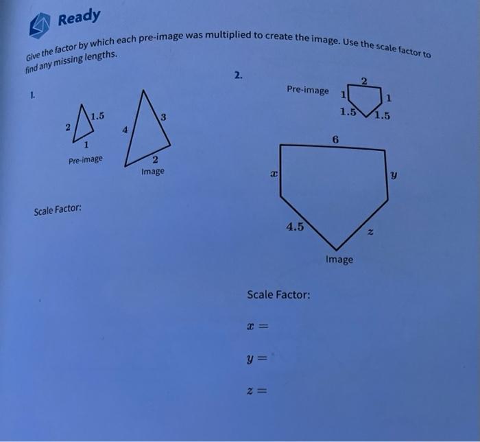 Solved Give the factor by which each pre image was | Chegg.com