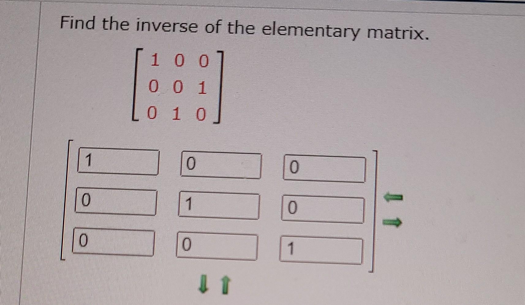 Solved Find the inverse of the elementary matrix. | Chegg.com