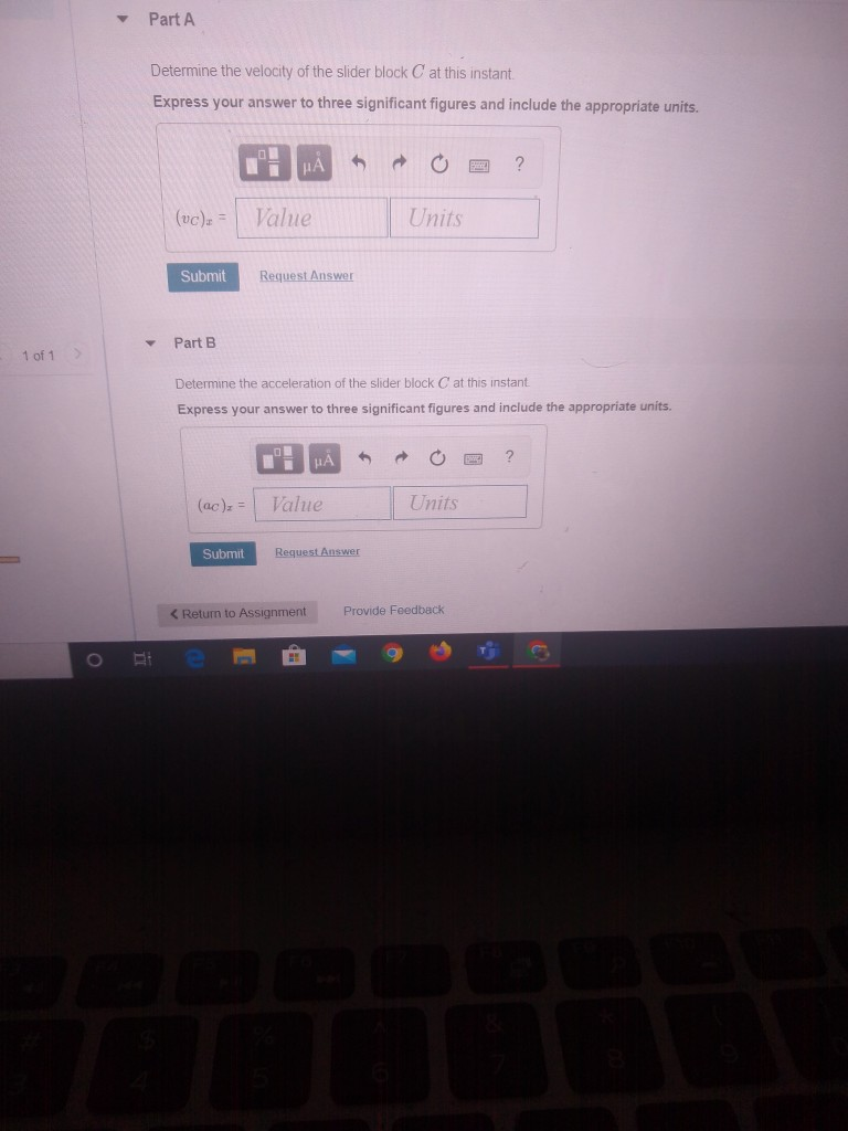 Solved Bar AB has the angular motions shown. Suppose that | Chegg.com
