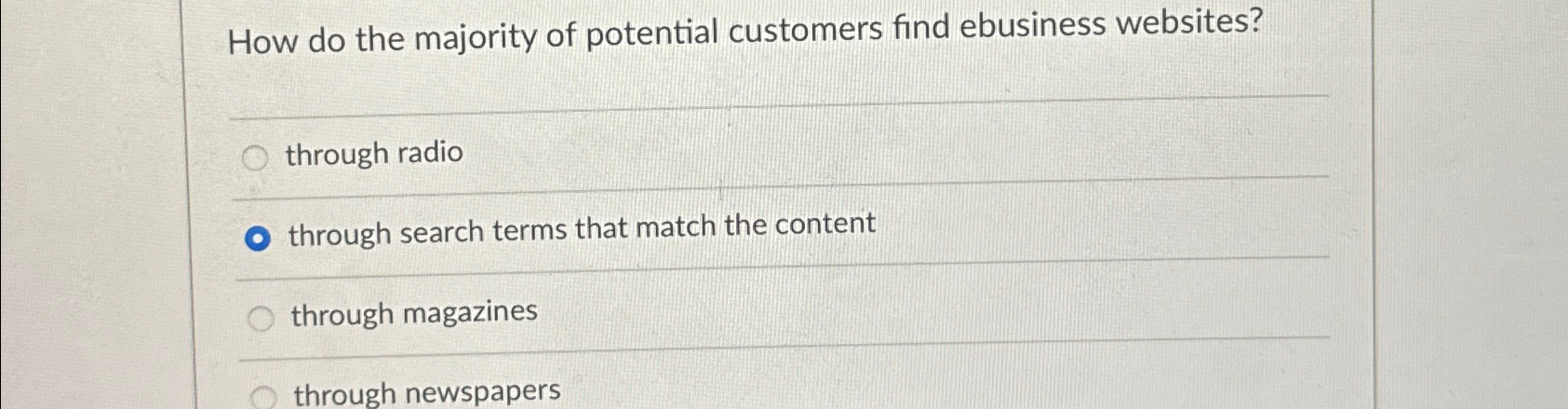 Solved How do the majority of potential customers find | Chegg.com