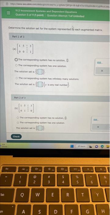 Solved Determine the solution. set for the system | Chegg.com