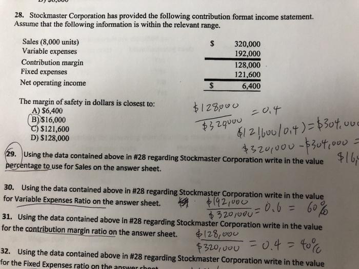 Solved 28. Stockmaster Corporation has provided the | Chegg.com
