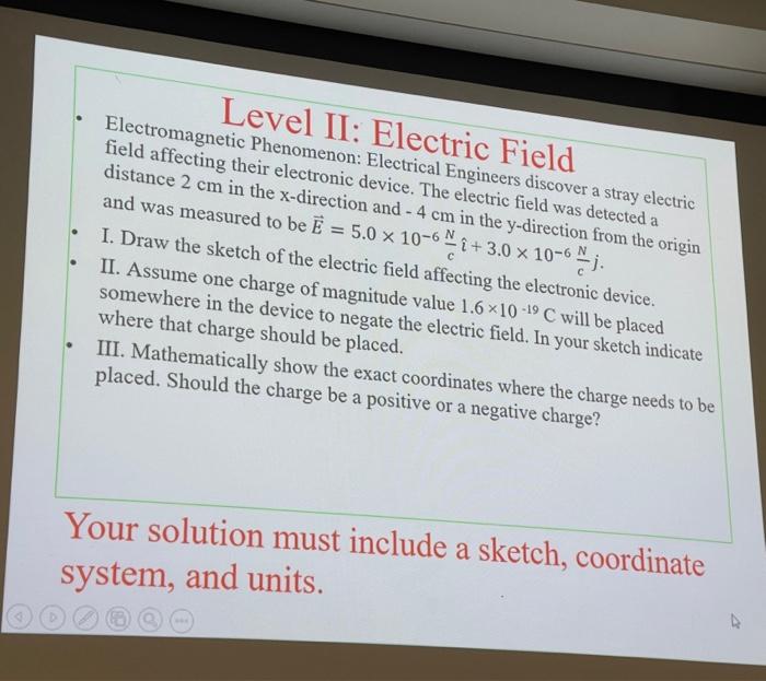 Solved Level II: Electric Field field affecting their | Chegg.com