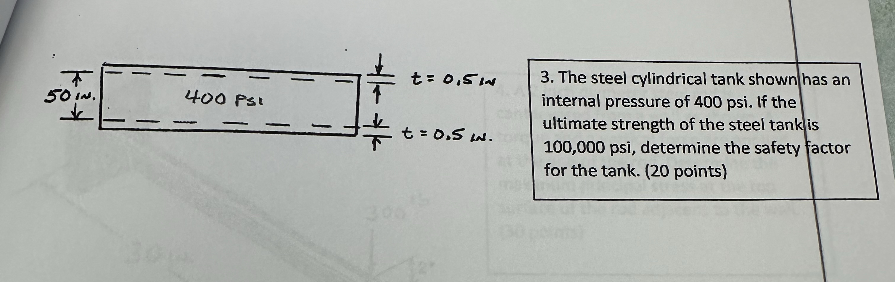Solved The steel cylindrical tank shown has an internal | Chegg.com