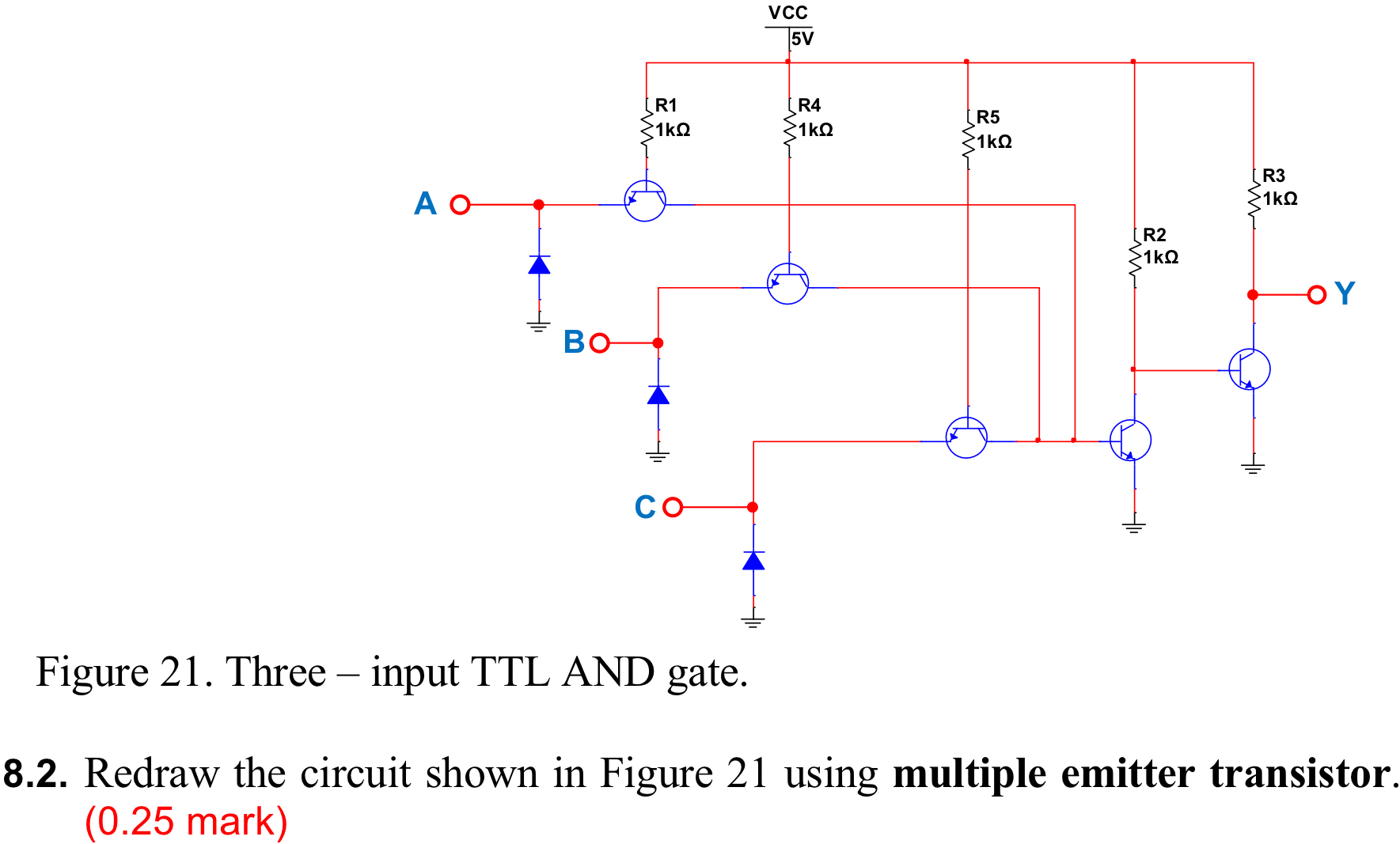 Solved Figure 21. ﻿Three - ﻿input TTL AND gate.8.2. ﻿Redraw | Chegg.com