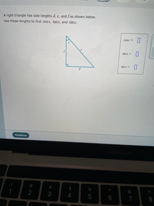 Solved A right triangle has side lengths d, e, and f as | Chegg.com