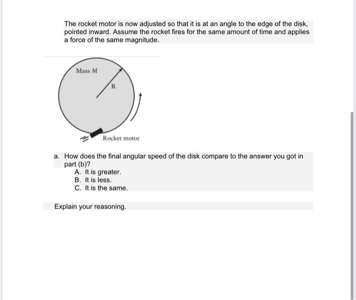 Solved Disk and motor rotation A disk of mass M and radius R | Chegg.com