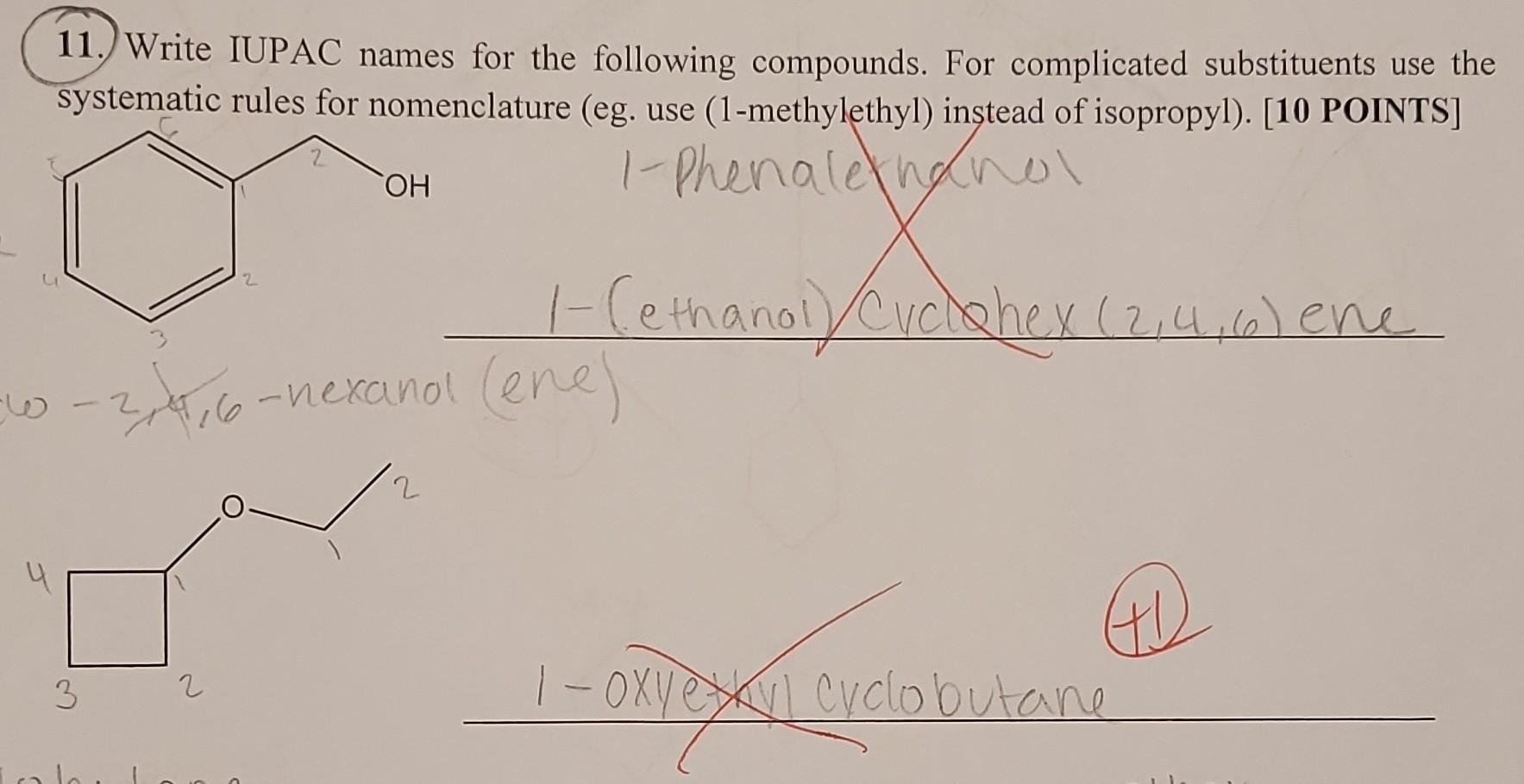 Solved 11. Write IUPAC names for the following compounds. | Chegg.com