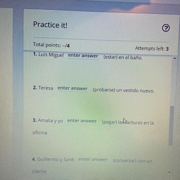 Practice it! Total points: --14 1. Luis Miguel enter | Chegg.com