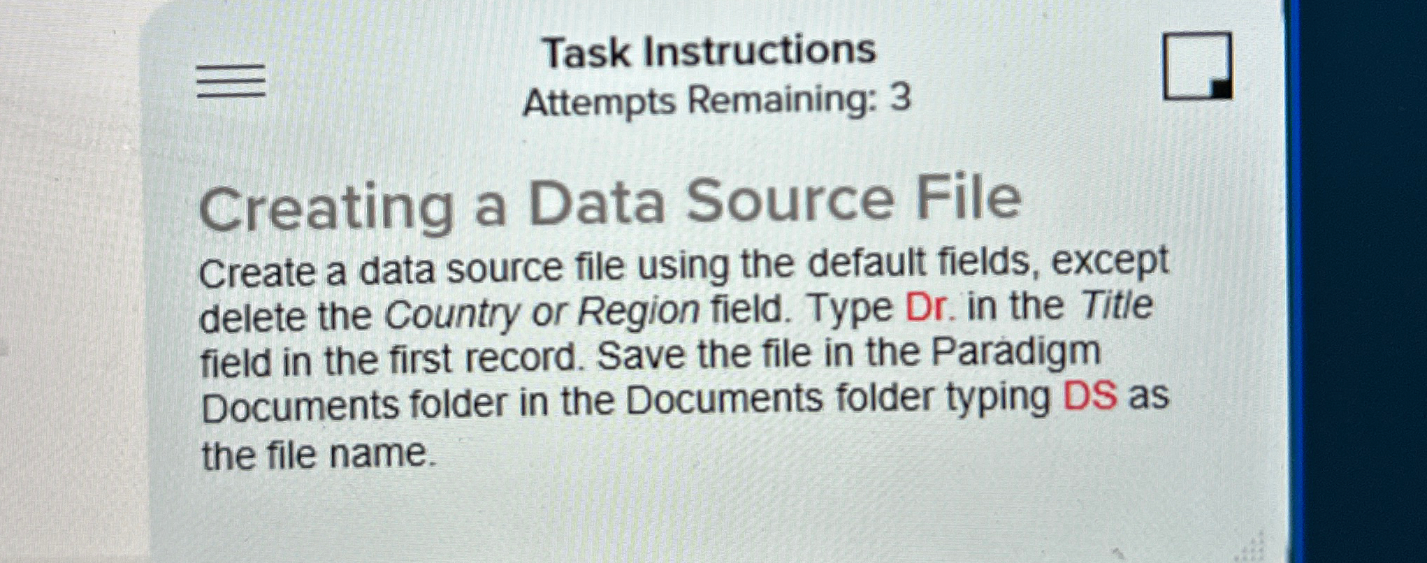 Solved Task InstructionsAttempts Remaining: 3Creating a Data | Chegg.com