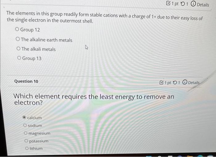 Solved The elements in this group readily form stable | Chegg.com