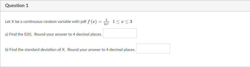 Solved Question 1Let x ﻿be a continuous random variable | Chegg.com