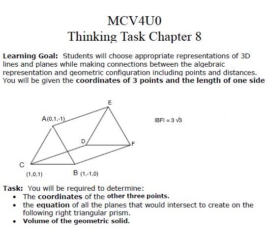 Solved MCV4U0 Thinking Task Chapter 8 Learning Goal: | Chegg.com