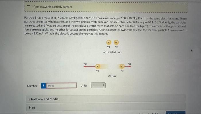 Solved Particle 1 has a mass of m1=3.50×10−6 kg, while | Chegg.com