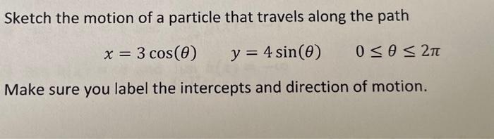 Solved Sketch the motion of a particle that travels along | Chegg.com