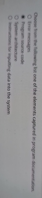 Choose from the following list one of the elements | Chegg.com