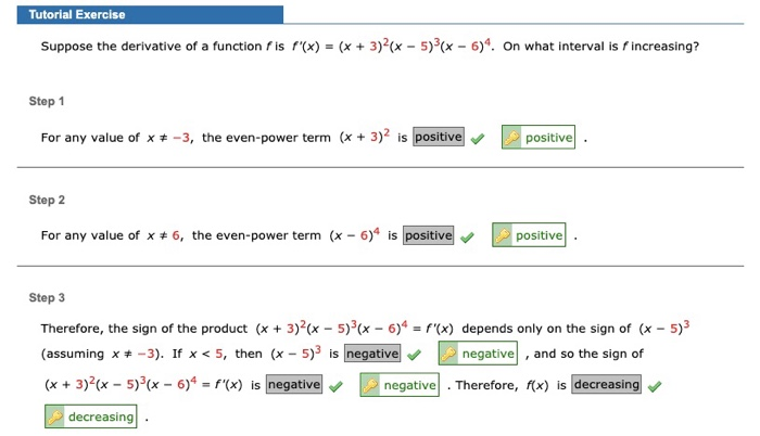 Solved Tutorial Exercise Suppose the derivative of a | Chegg.com