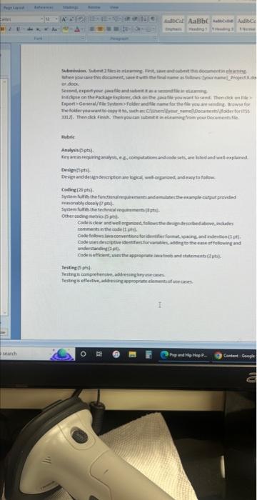 Solved ITSS/OPRE 3312 - Object-Oriented Programming Project: | Chegg.com