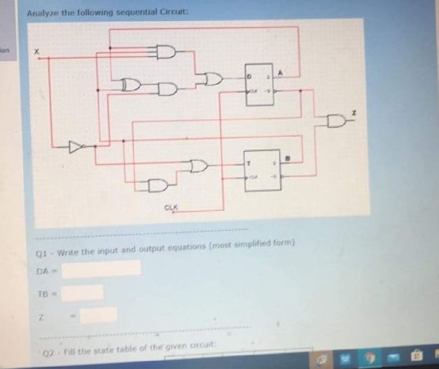 Solved Analyze the following sequential Circant:Q1 - ﻿Write | Chegg.com