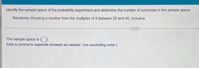 Solved Identify the sample space of the probability | Chegg.com