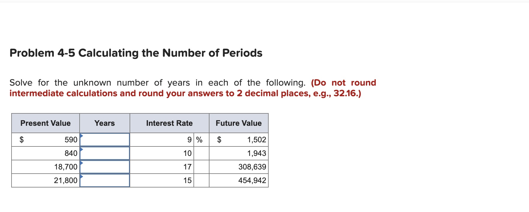 Solved Problem 4-5 ﻿Calculating the Number of PeriodsSolve | Chegg.com