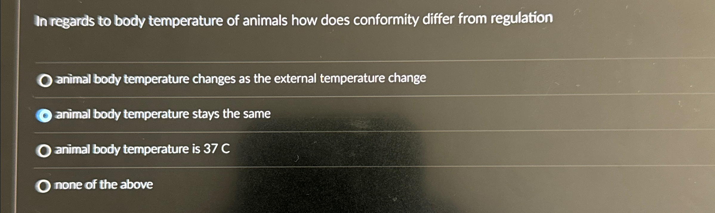 Solved In regards to body temperature of animals how does | Chegg.com