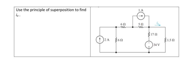 Solved Use the principle of superposition to find i0. | Chegg.com