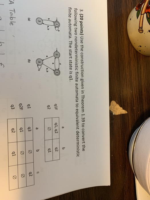Solved 3. (20 points) Use the construction given in Theorem | Chegg.com