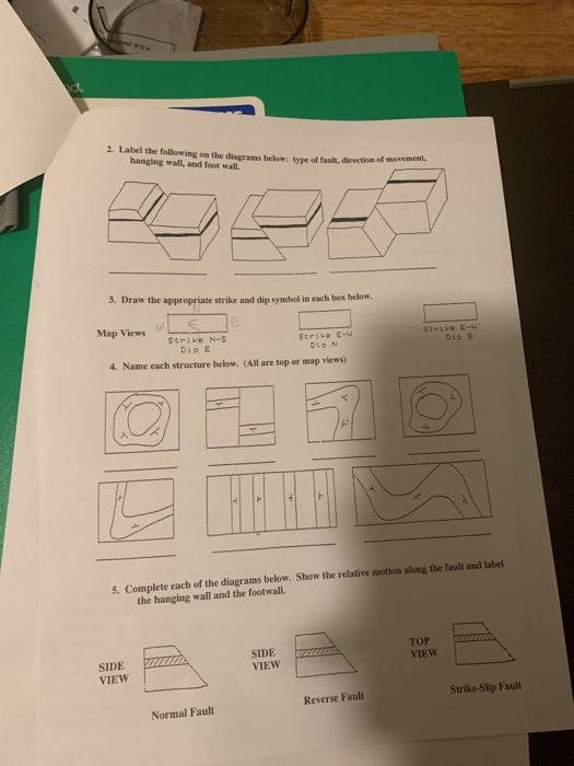 Solved STRUCTURAL GEOLOGY EXERCISE 25 PTS. NAME Complete the | Chegg.com