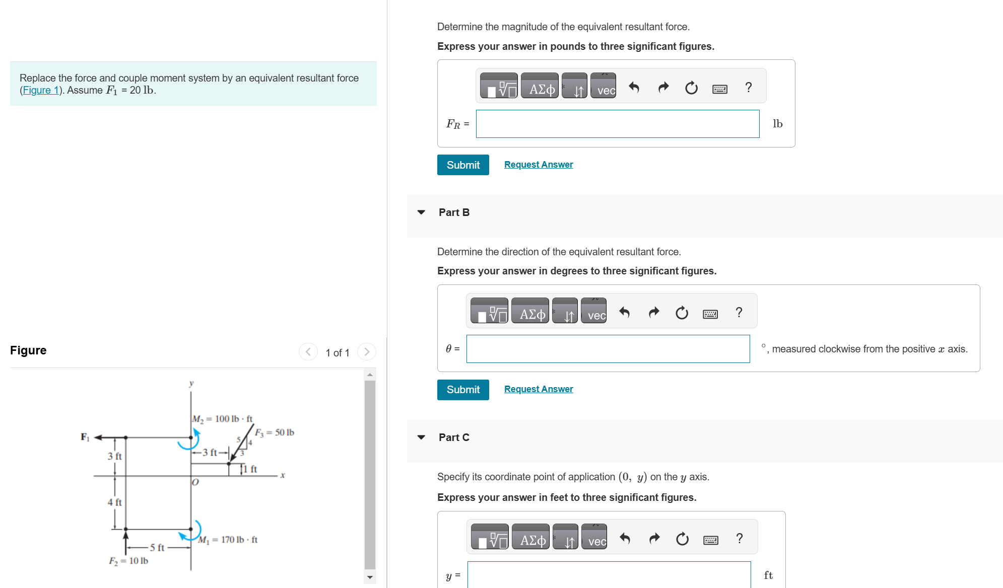 Solved Determine the magnitude of the equivalent resultant | Chegg.com