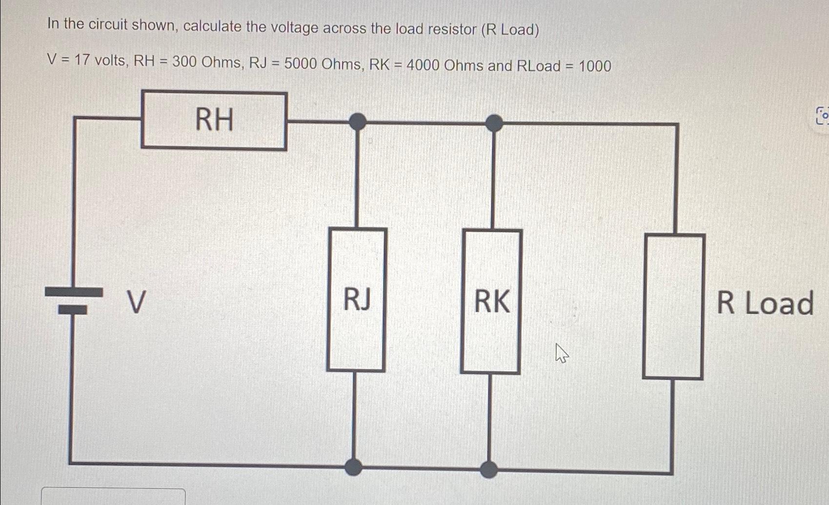 Solved In the circuit shown, calculate the voltage across | Chegg.com