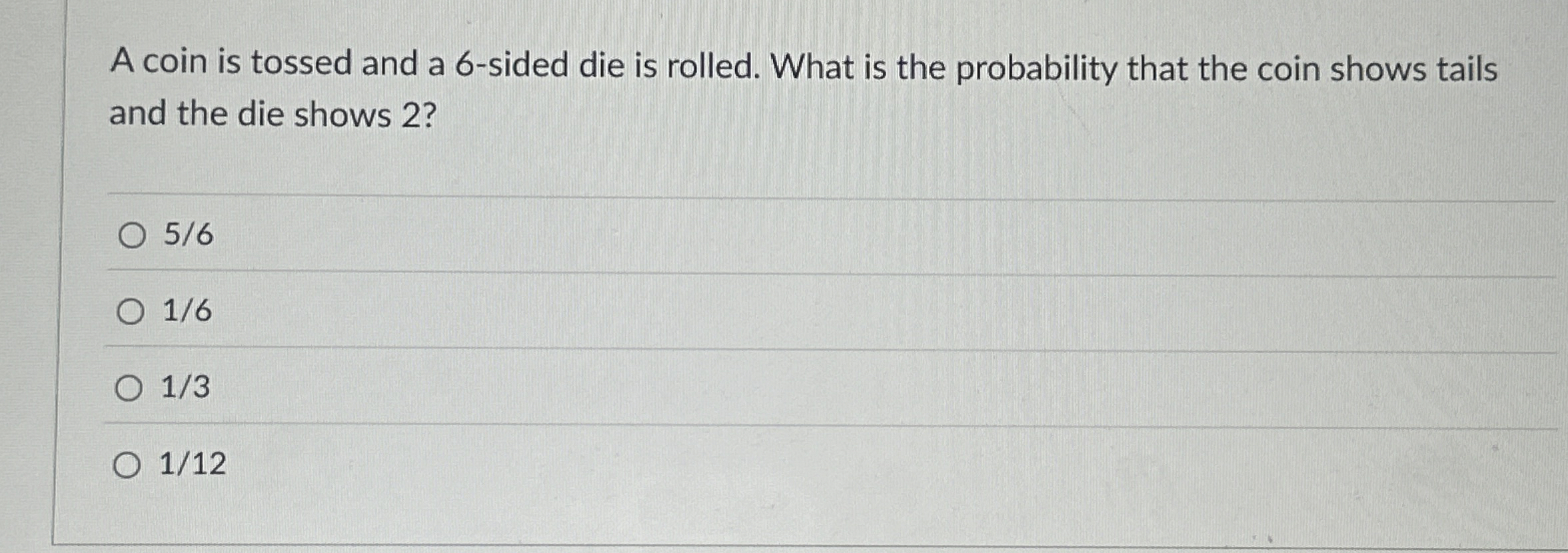 Solved A coin is tossed and a 6-sided die is rolled. What is | Chegg.com