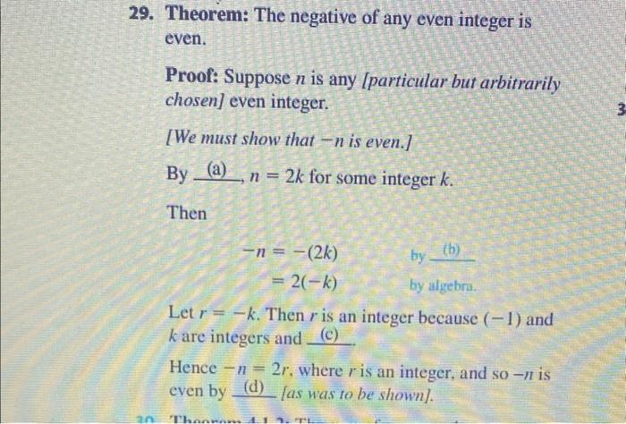 Solved 9. Theorem: The negative of any even integer is even. | Chegg.com