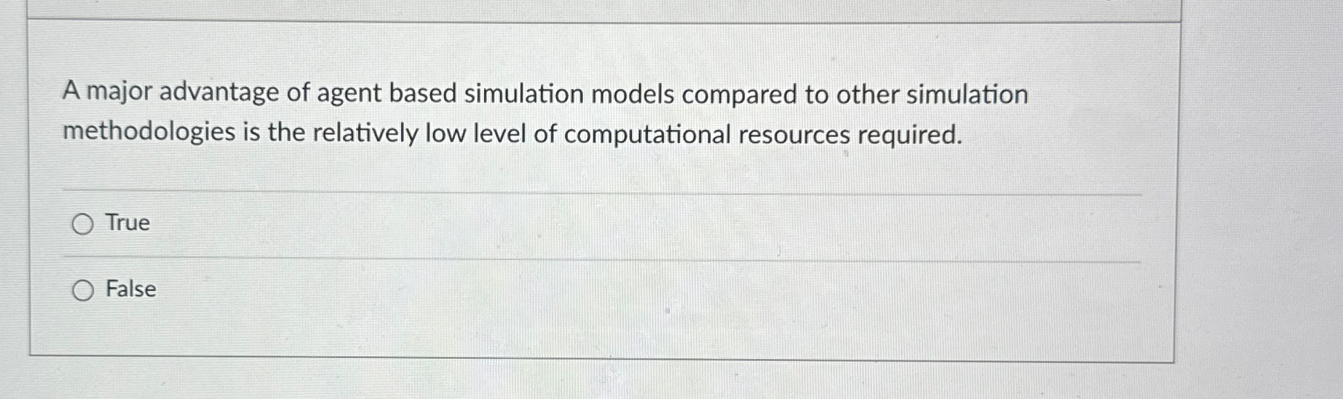 Solved A major advantage of agent based simulation models | Chegg.com
