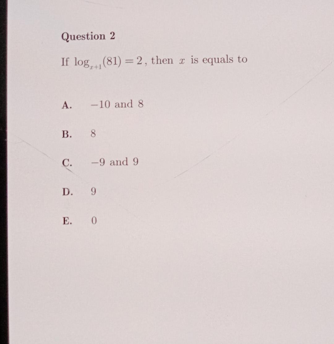 Solved Logx 1 81 2 Chegg