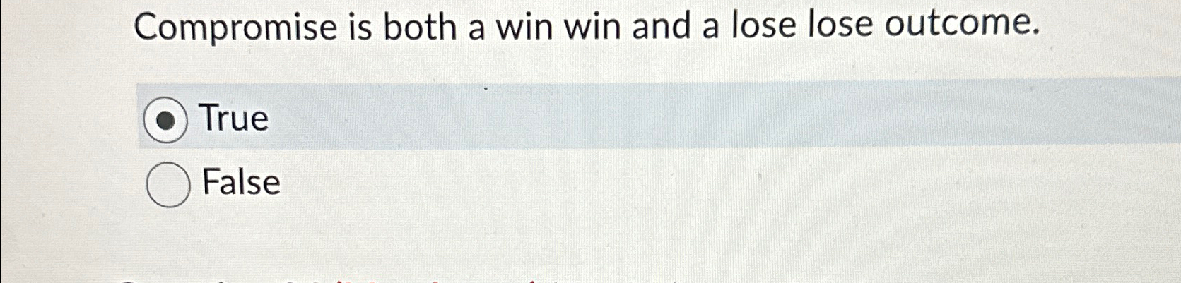 Solved Compromise is both a win win and a lose lose | Chegg.com