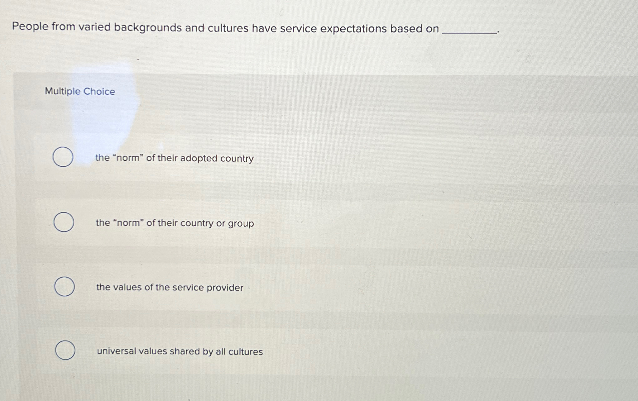 Solved People from varied backgrounds and cultures have | Chegg.com
