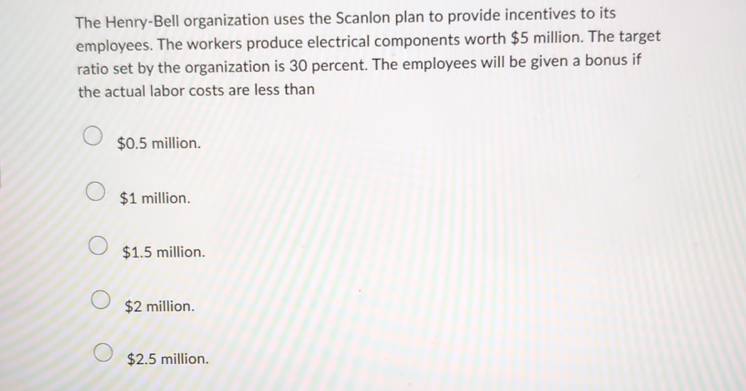 Solved The Henry-Bell organization uses the Scanlon plan to | Chegg.com