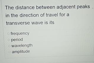 Solved The distance between adjacent peaks in the direction | Chegg.com