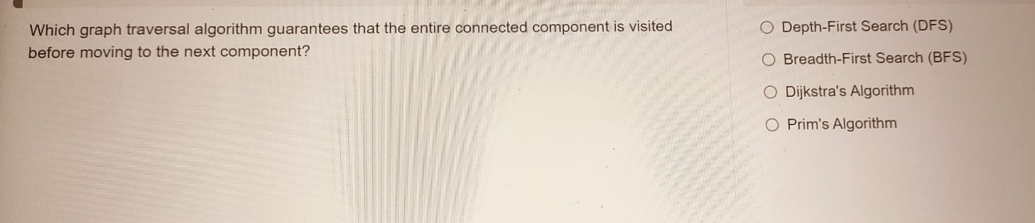 Solved Which graph traversal algorithm guarantees that the | Chegg.com