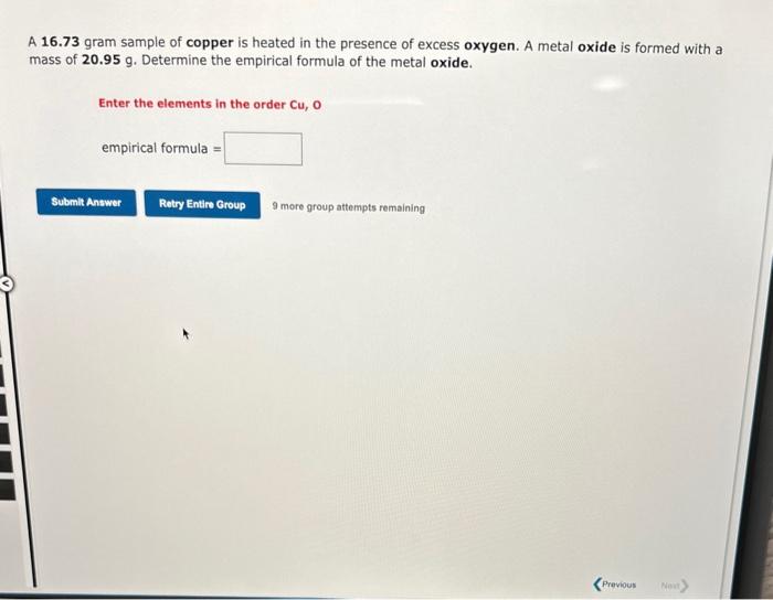 Solved A 17.08 gram sample of cobalt is heated in the | Chegg.com
