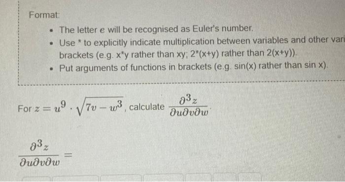 Solved Format: - The letter e will be recognised as Euler's | Chegg.com