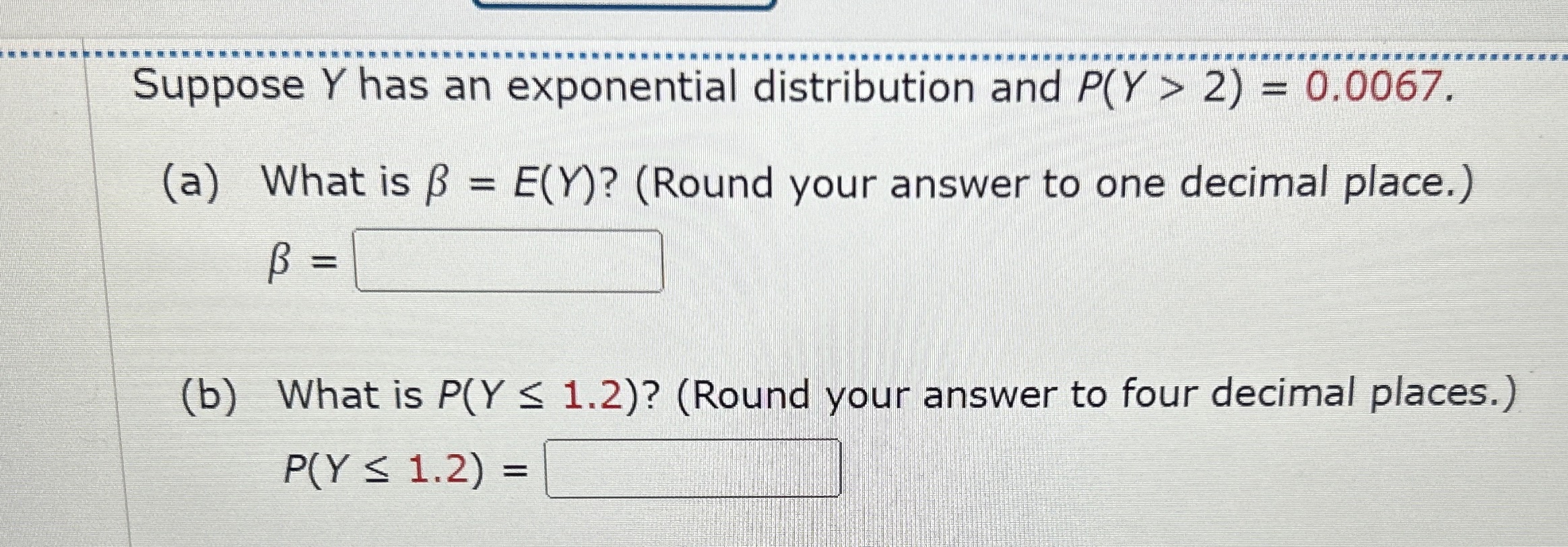 Solved Suppose Y ﻿has an exponential distribution and | Chegg.com