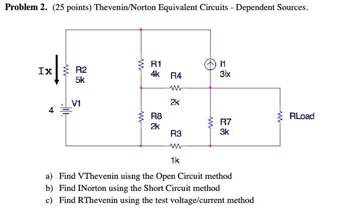 Solved Problem 2. (25 points) Thevenin/Norton Equivalent | Chegg.com