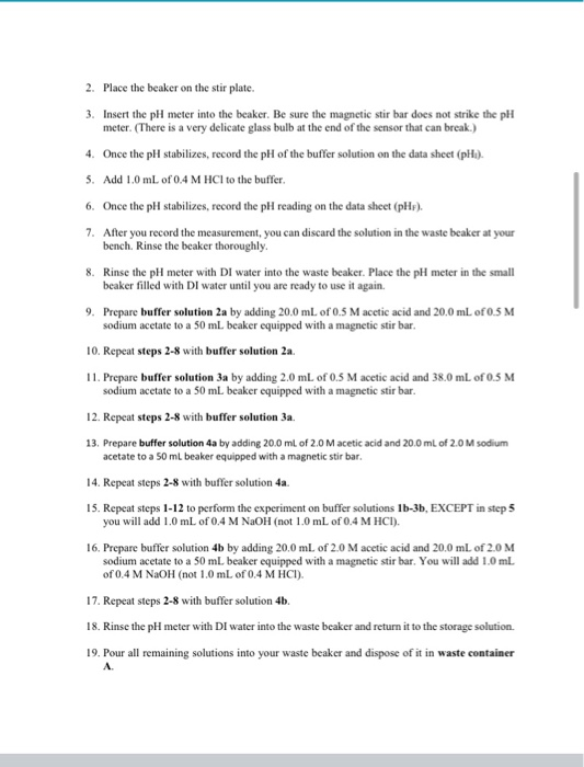 this is a buffer lab, I posted the procedure and my | Chegg.com