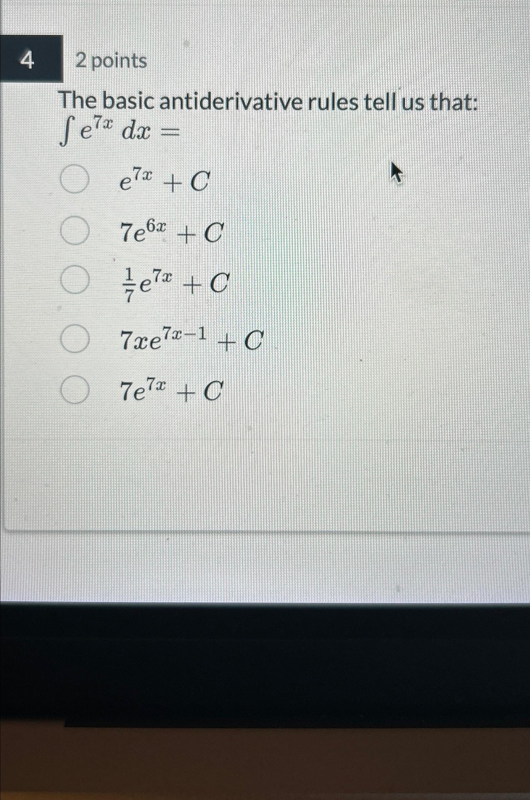 Solved 42 ﻿pointsThe basic antiderivative rules tell us | Chegg.com
