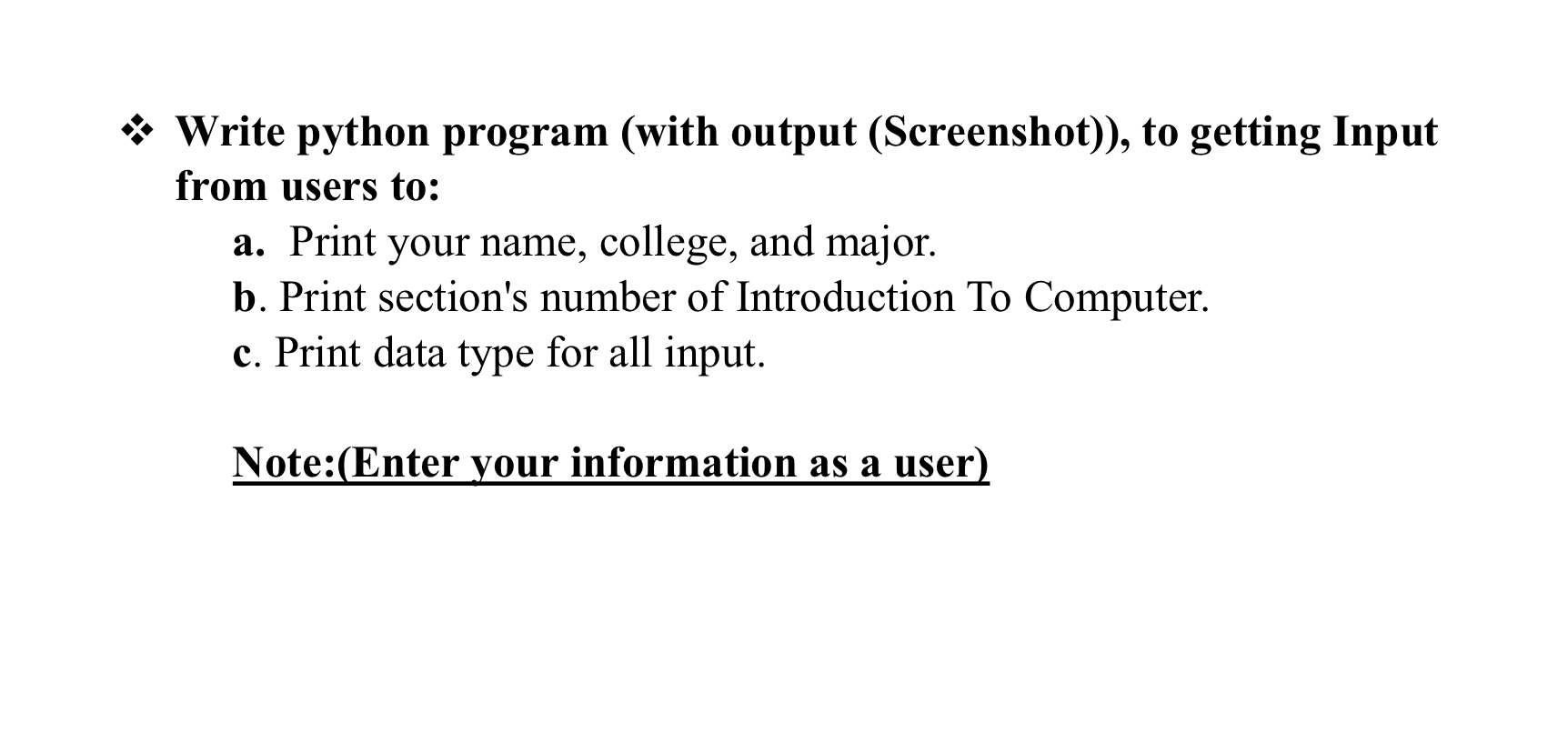 Solved Write python program (with output (Screenshot)), ﻿to | Chegg.com