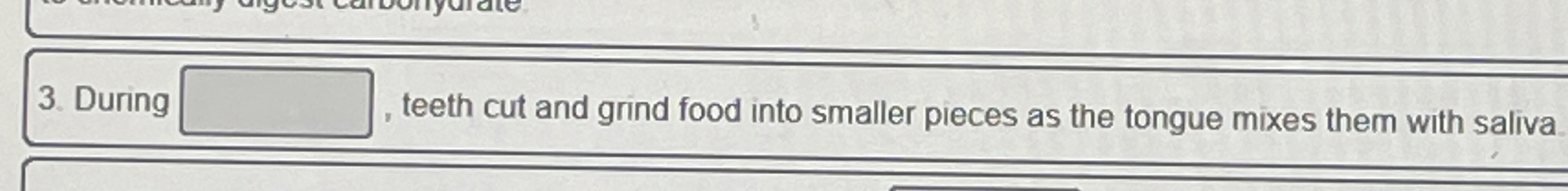 Solved Duringteeth cut and grind food into smaller pieces as | Chegg.com