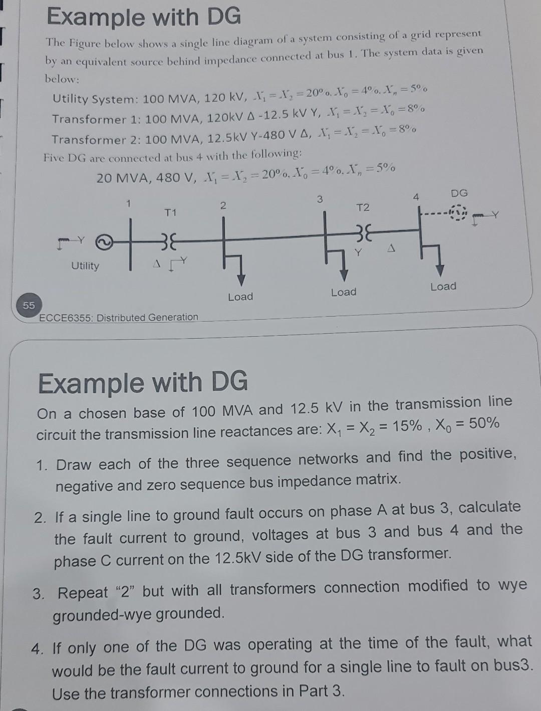 Solved I I I Example with DG The Figure below shows a single | Chegg.com